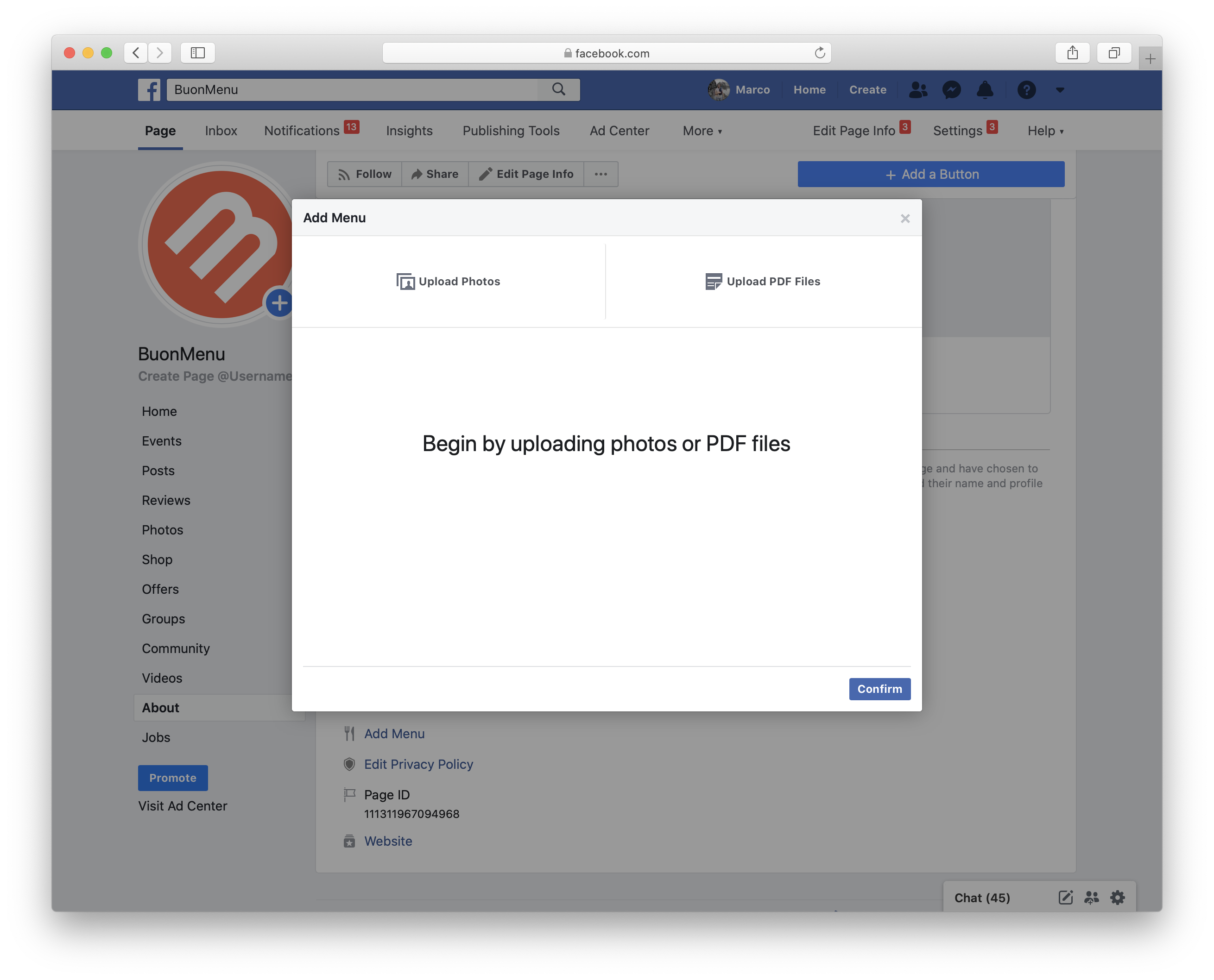 Add A Better Restaurant Menu To Facebook